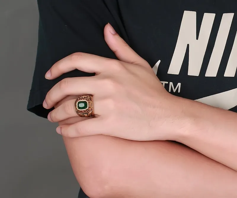 Vintage Titanium Steel Mens Punk Self Defence Ring With Carved ...