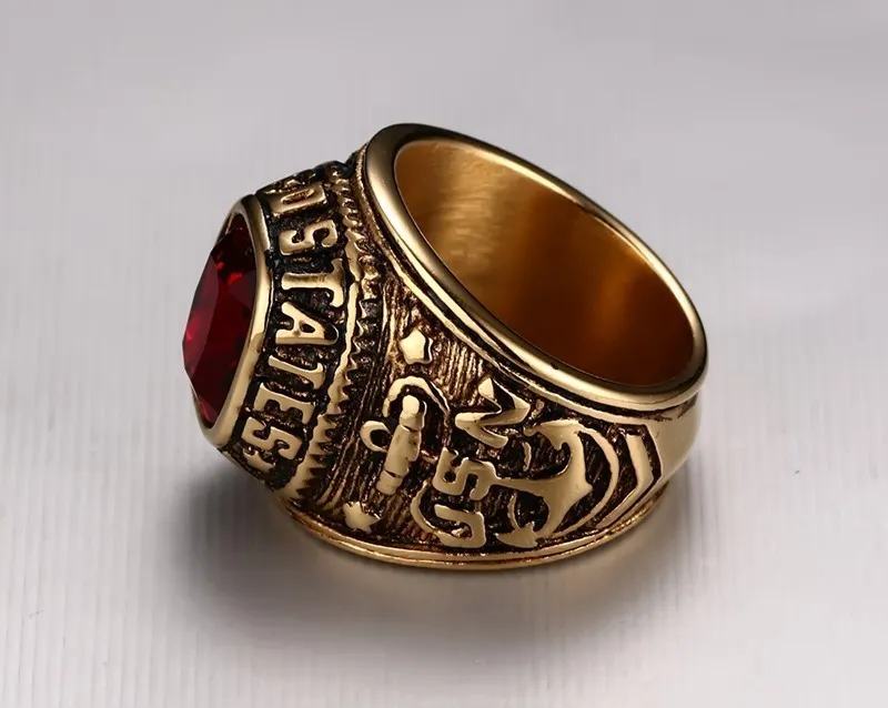 Vintage Titanium Steel Mens Punk Self Defence Ring With Carved ...