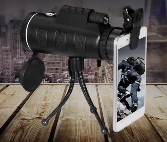 40x60 High Power HD Monocular Telescope Outdoor Weak Light Night Vision ...