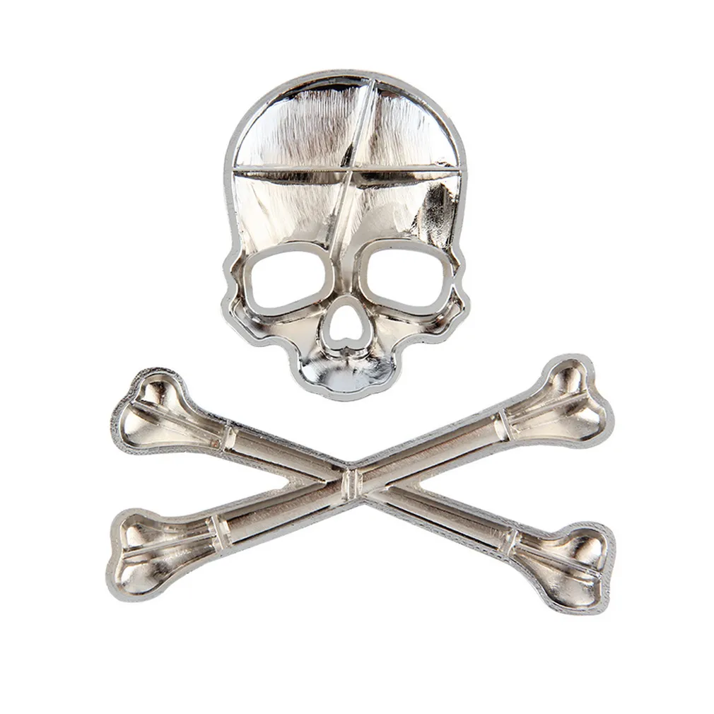 3M 3D Skull Metal Emblem Badge Skeleton Crossbones Car And Motorcycle ...