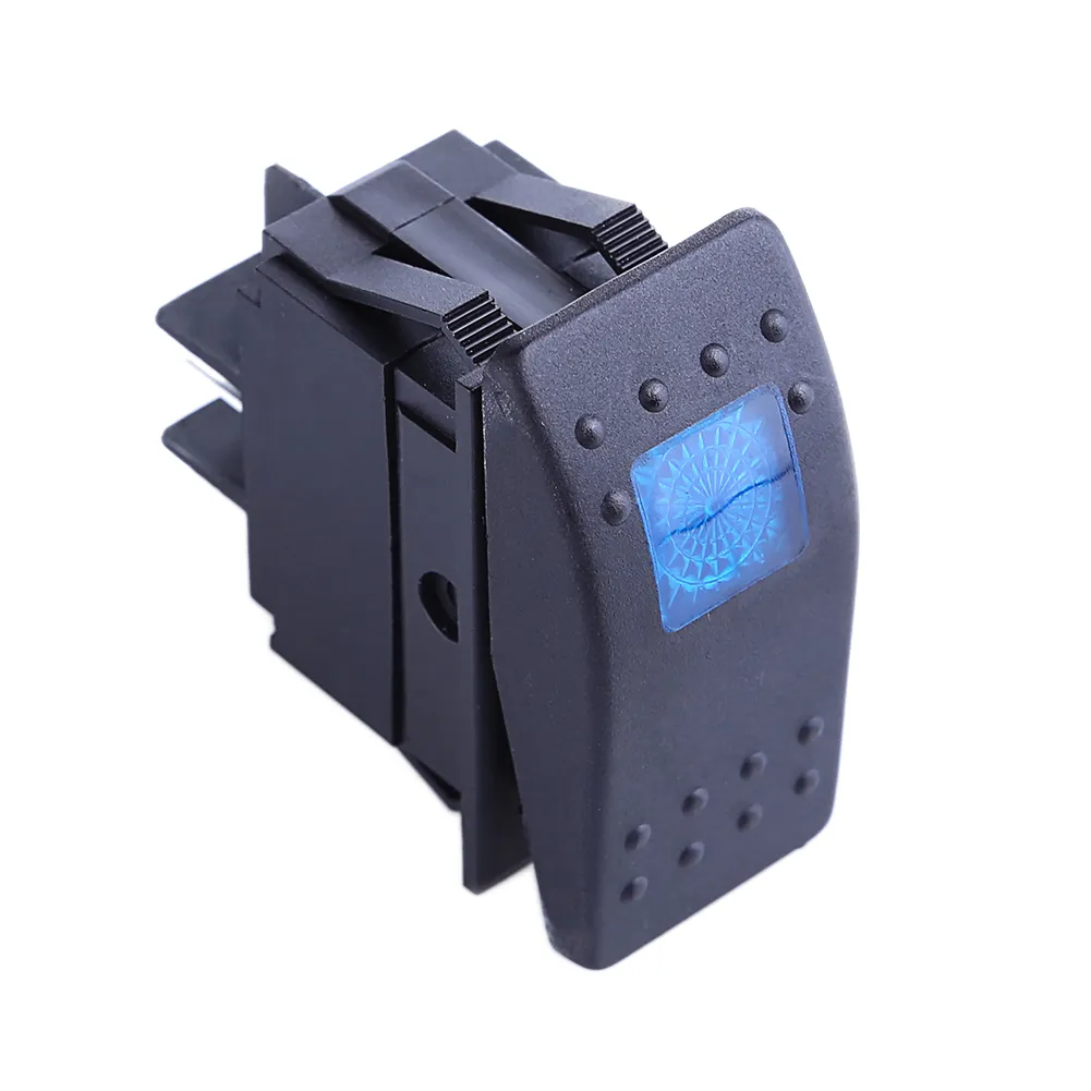 Boat Switch 12V 20A Push Button ON OFF 4 Pin Blue LED Light Rocker ...