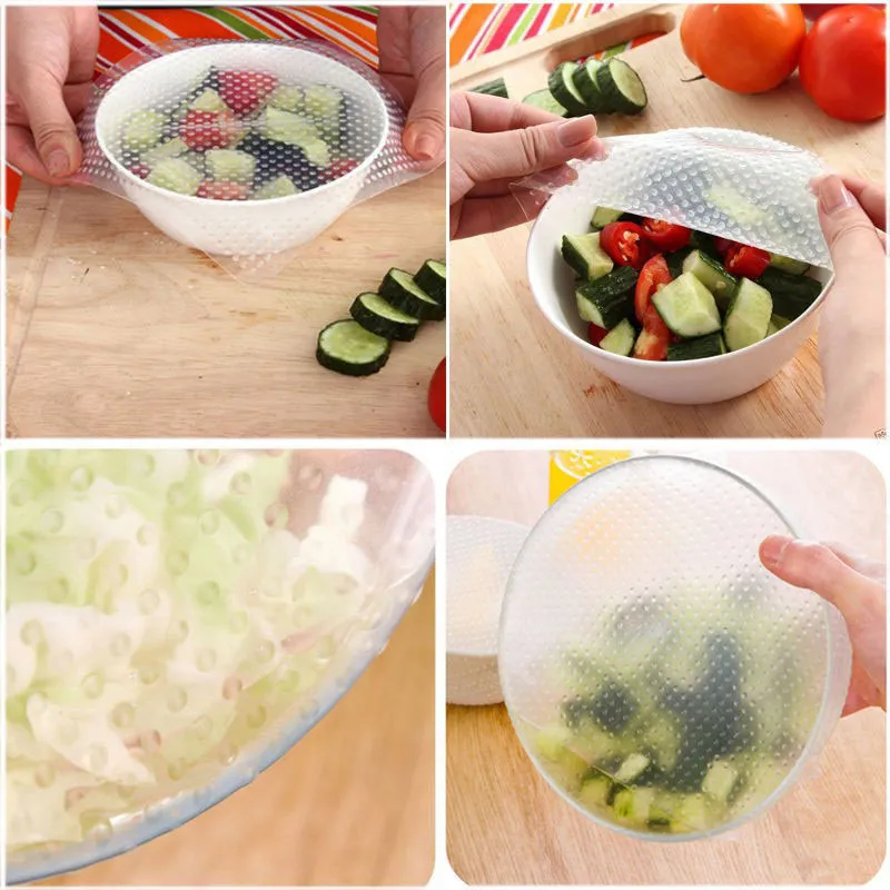 Reusable Silicone Food Covers Set - Airtight Stretch Wrap Seals for ...