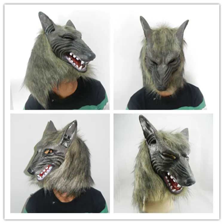 Realistic Wolf Animal Mask For Halloween Cosplay Adult Latex Costume ...