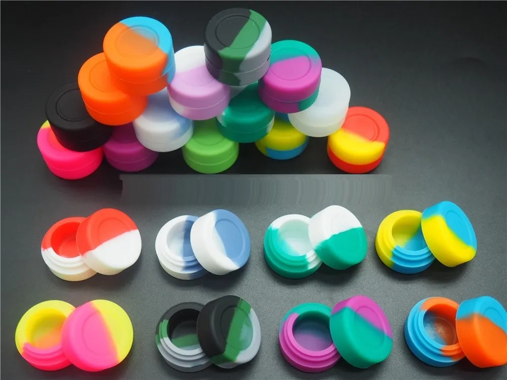 Small Cylinder Shape Oil Slick Silicone Jars Dab Wax Container ...