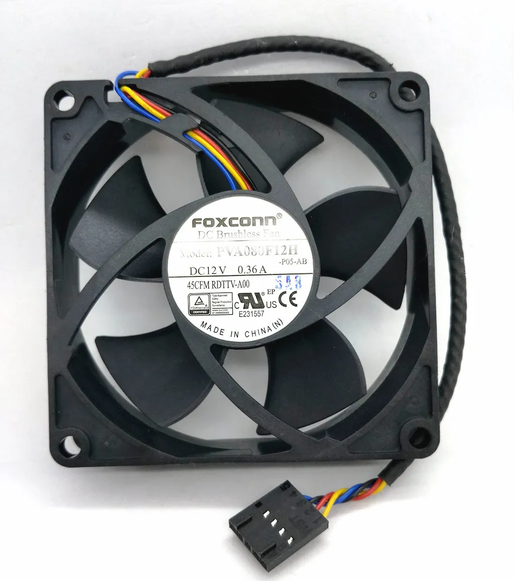 Foxconn PVA080F12H 12V 0.36A Computer Cooling Fans 80x80x20mm 4 Line ...