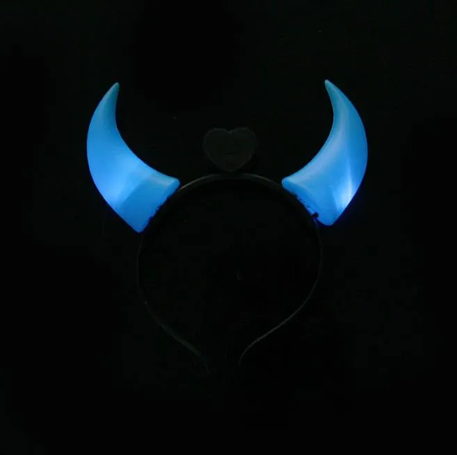 Lighted Devil Horns Headband LED Flashing Hair Hoop Costume Party ...