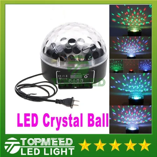 LED RGB Mini Crystal Magic Ball Effect Light, DMX512 Disco DJ Stage Lighting, Voice Activated ...