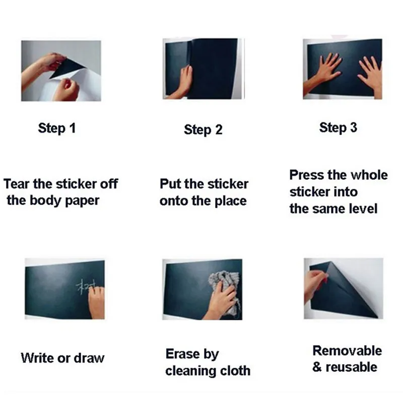 45x200cm Chalk Board Blackboard Blackboard Stickers Removable Vinyl ...