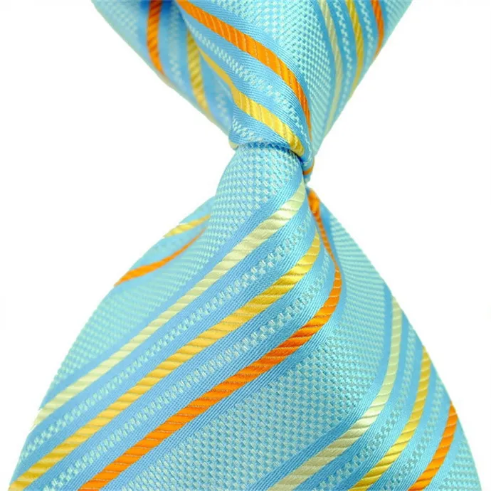 Premium Silk Necktie: Classic Woven Jacquard, Trendy Striped Design ...