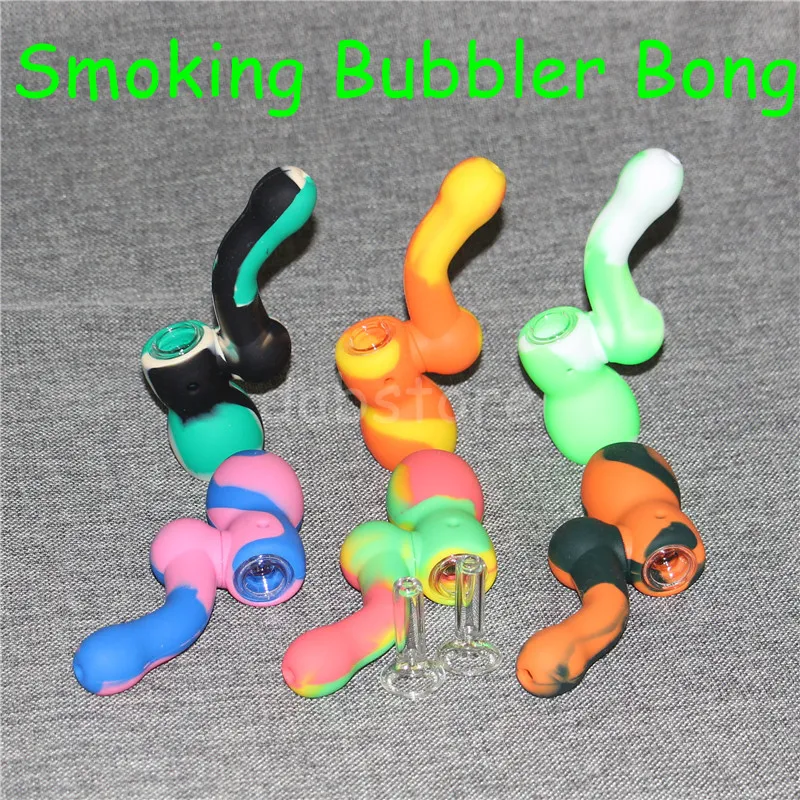 Wholesale Smokers Sherlock Bubbler Bong Silicone Hand Bongs With ...