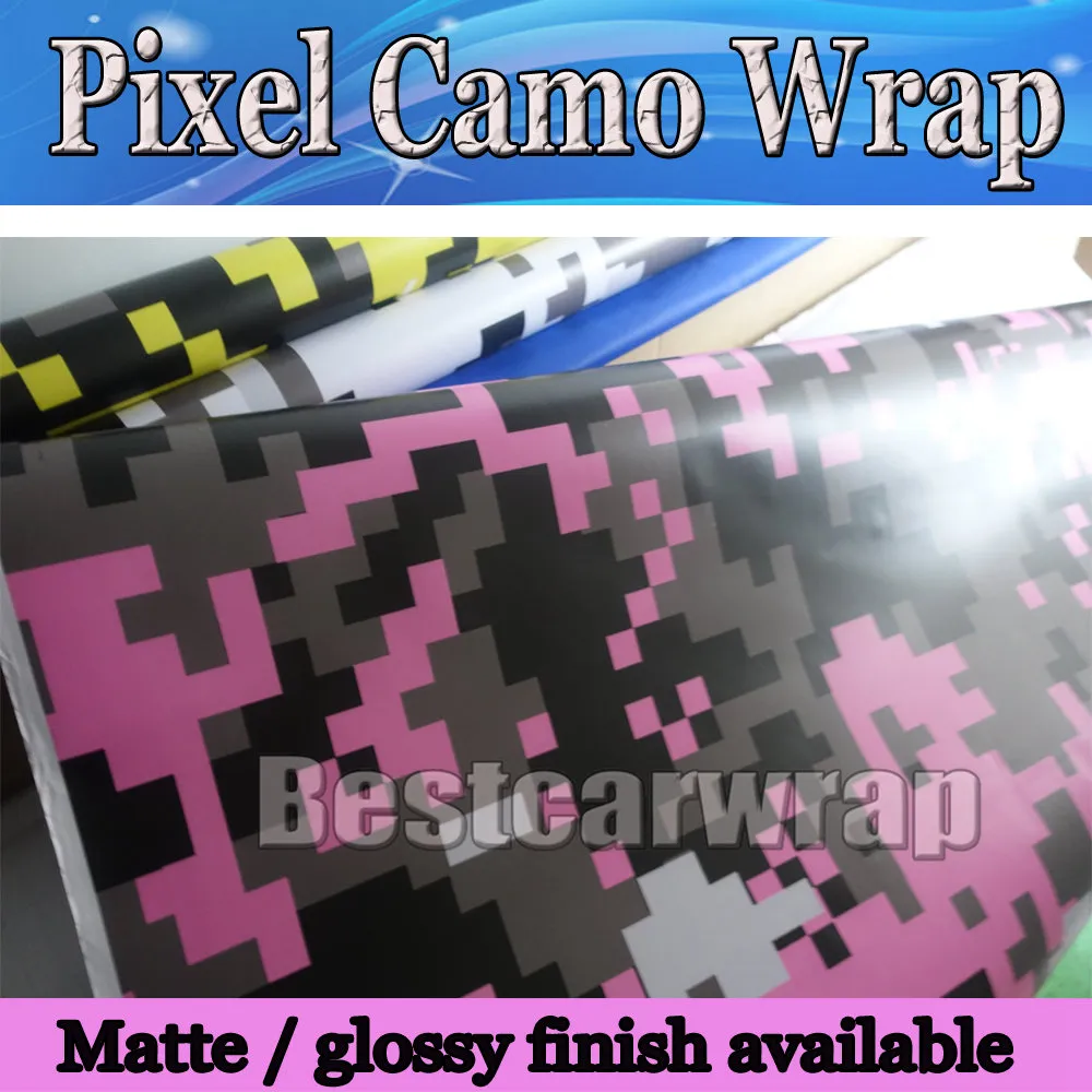 Pixel White Pink Camo Vinyl Car Wrap Digital Printed Air Bubble Free ...