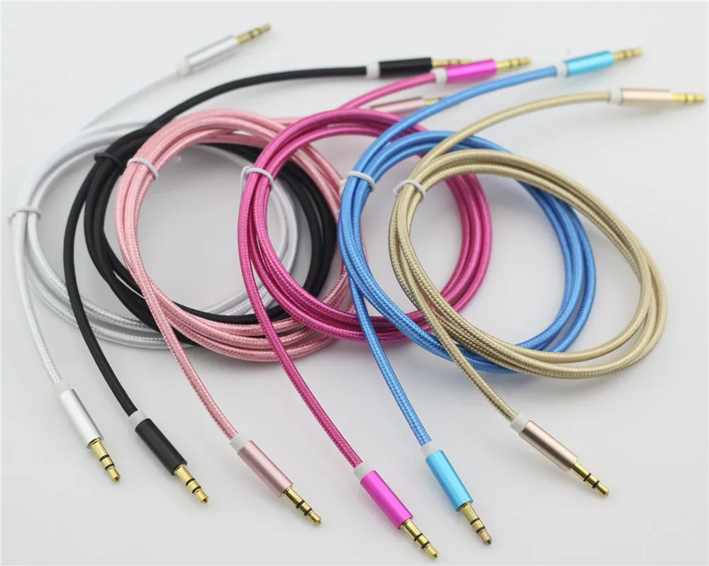 Unbroken Metal Fabric Braid 3.5mm Male To Male Audio Aux Extension ...