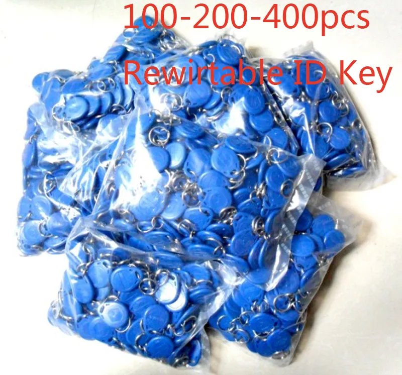 100 Blue Rewritable RFID Key Fobs - 125kHz T5577 Proximity Key Tags for ...