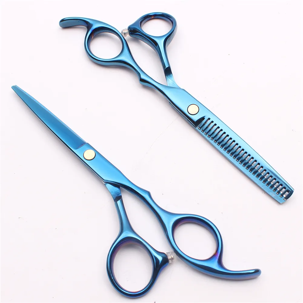 C1005 5.5 Inch 16cm Customized Brand Blue Hairdressing Scissors ...
