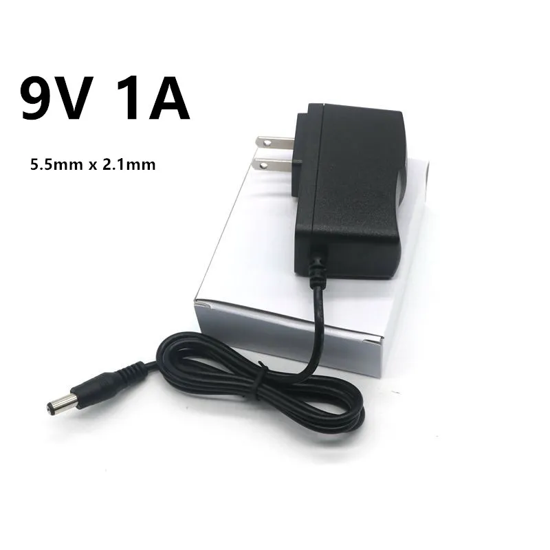 DC 9V 1A Power Adapter 5.5mm x 2.1mm Connector AC 100-240V Converter ...