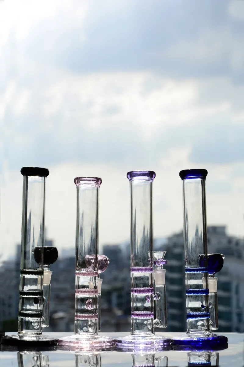 Wholesale Glass Hookah Bong With ed Honeycomb Percs, Straight Tube ...