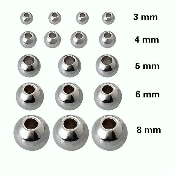 DHgate.com:3mm-8mm 300pcs Stainless Steel Large Hole Rosary Balls for ...