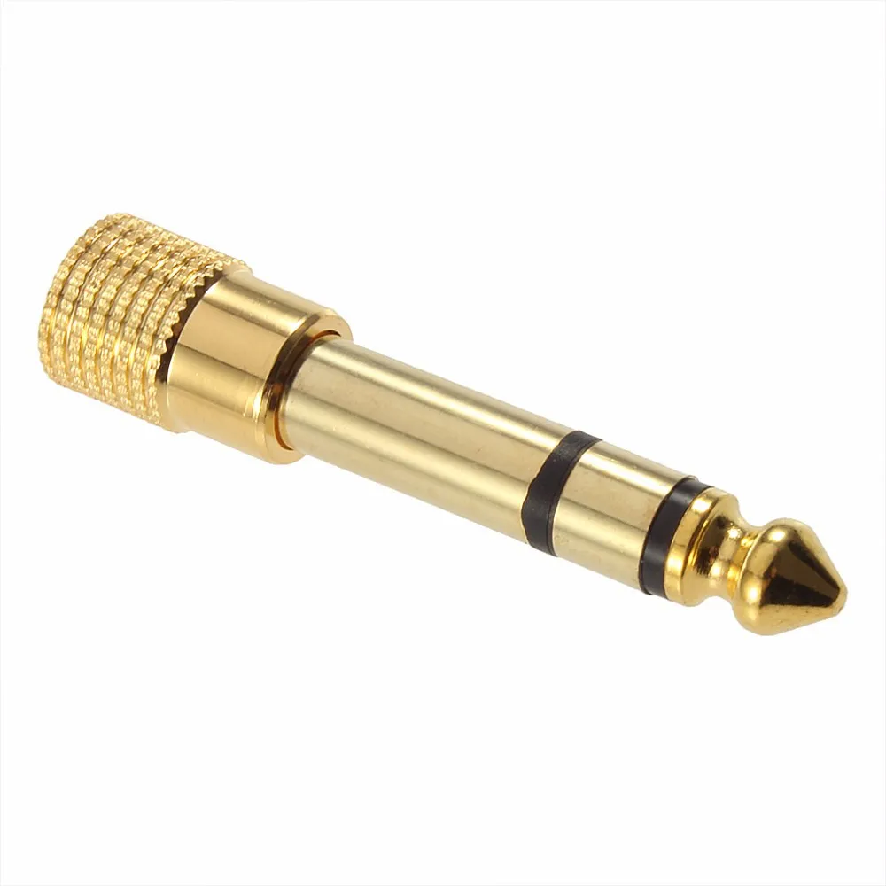 Gold Plated Headphone Stereo Audio Jack Adapter Plug 1/8 3.5mm Female ...