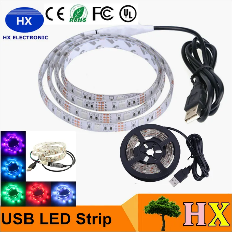 Flexible 5m RGB Usb Powered Led Strip For TV, Car, Computer, Bike ...