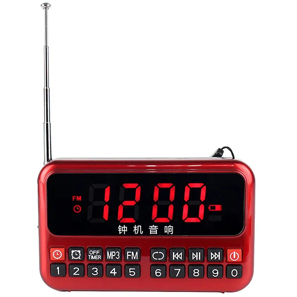 Radio FM Digital USB Reproductor De MP3 Reloj Despertador Altavoz Con ...