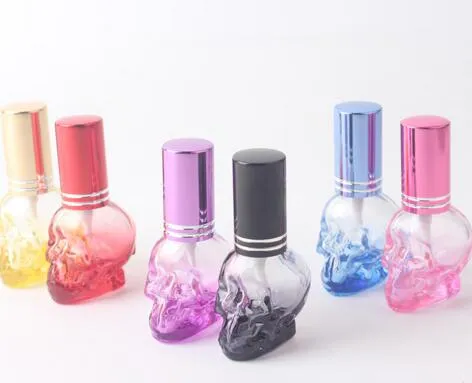 Portable 8ml Glass Skull Skull Shaped Perfume Bottle With Sprayer Ideal ...