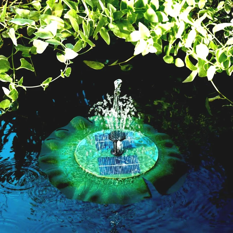 Solar Powered Fountain: Floating Lotus Leaf Design With Solar Fountain ...