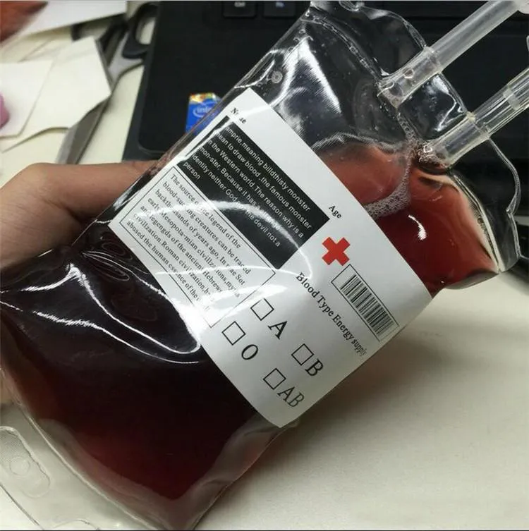 350ml Halloween Blood Juice Drink Bag, Reusable Vampire Pouch Props For ...