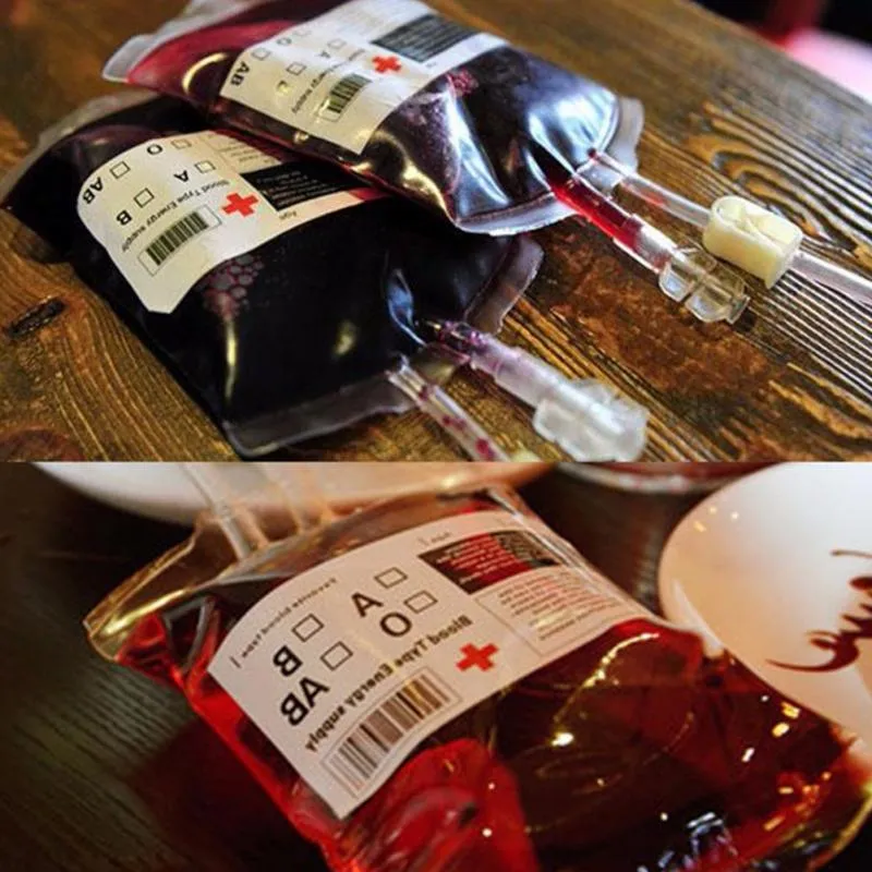 350ml Halloween Blood Juice Drink Bag, Reusable Vampire Pouch Props For ...