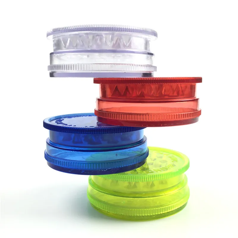 Cool Grinders 60mm 3 Layer Clear Plastic Herb Grinder: Green, Red, Blue ...