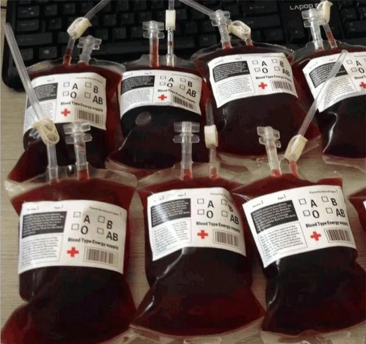 350ml Halloween Blood Juice Drink Bag, Reusable Vampire Pouch Props For ...