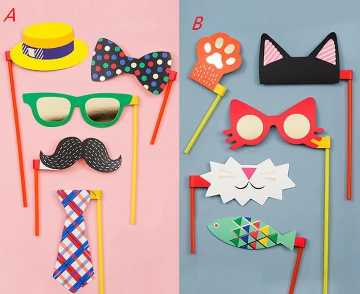 Popular Photo Booth Props Wedding Mustache Mask Glasses Fez Cap On A ...