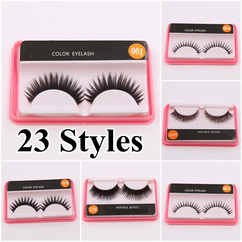 False Eyelashes Full Strip Lashes Fiber Natural Long B Curl Normal Size ...