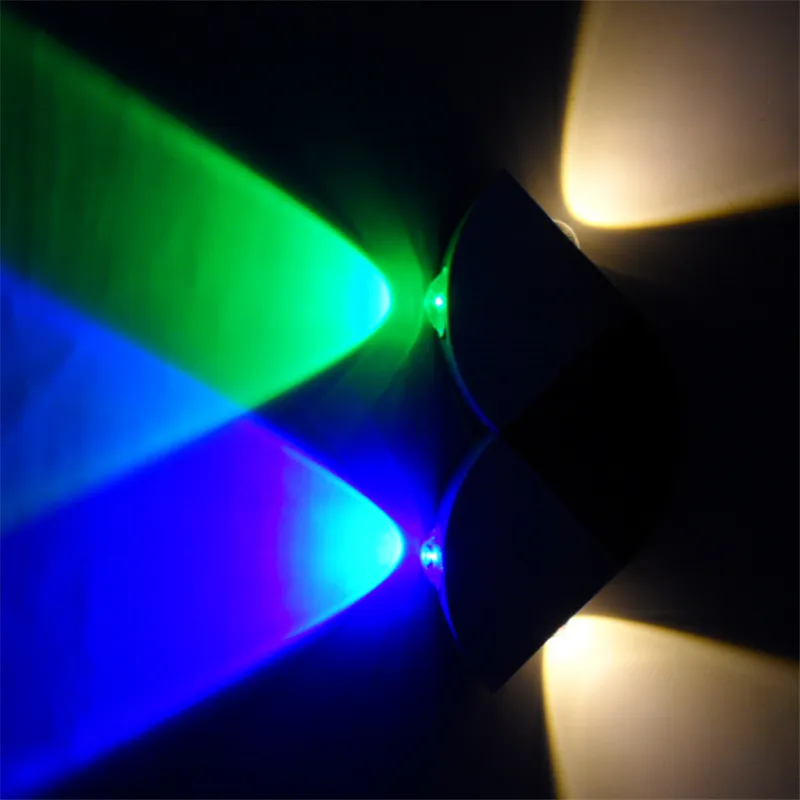 Warm White Led Wall Light Aluminum Case Toughened Glass Multi Color ...