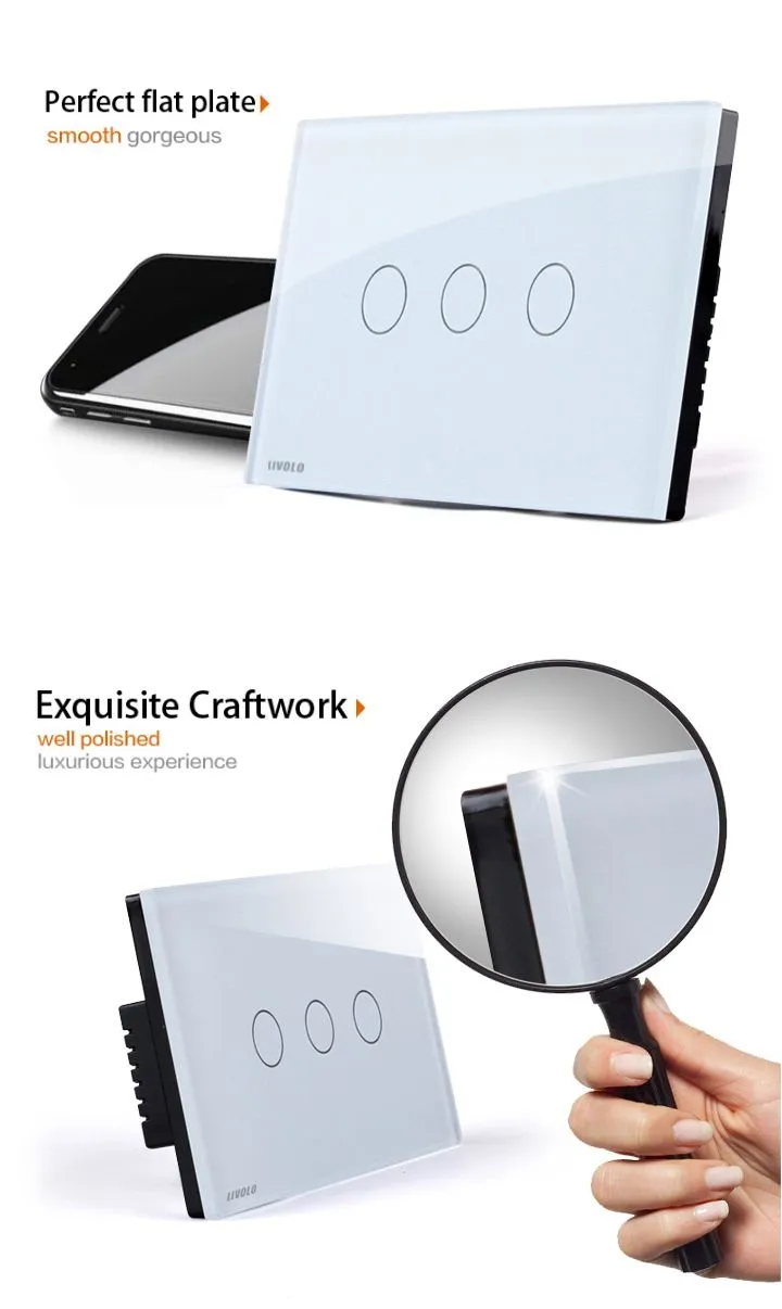 Envío Gratis, Livolo Switch VL C303 81,3 Gang 110 ~ 250V Smart Home ...