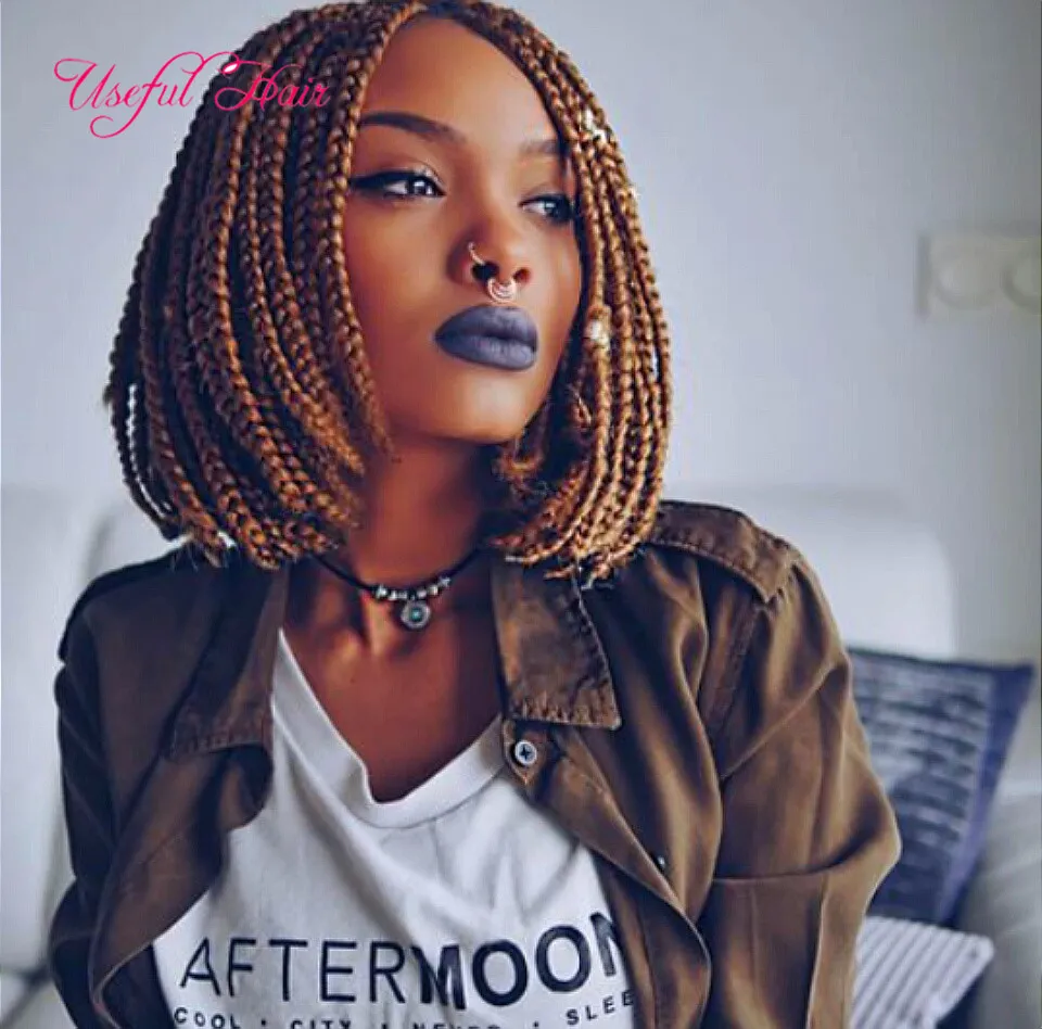 DHgate.com:Synthetic Bobo Wig Box Braids Wig, Short Lace Front Wigs for ...