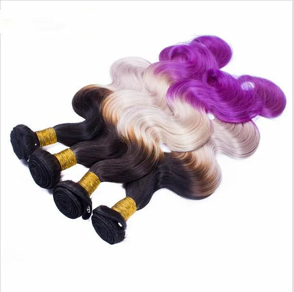 Peruvian Hair Bundles: Virgin Hair Weave #1B Grey Purple Ombre Body ...