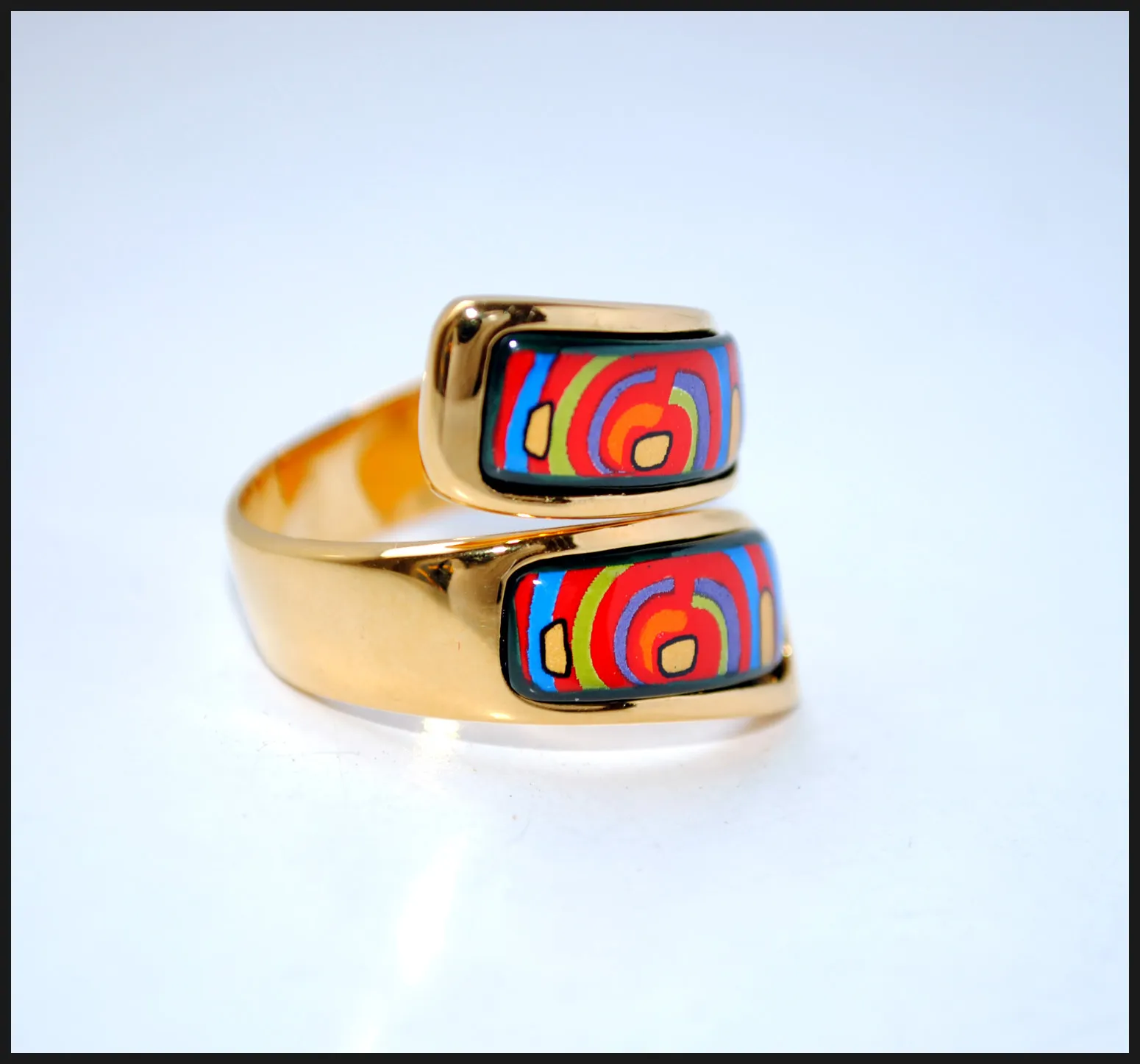 سلسلة Life Cycle Series 18K Band Band Double Curved Ring Ring For Women ...