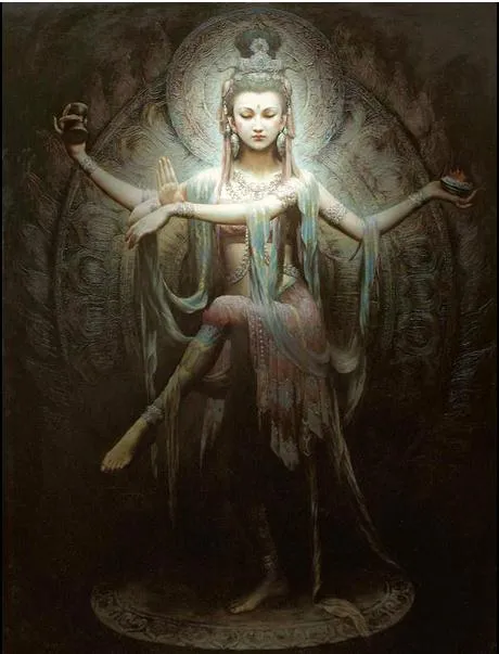 Framed Chinese Dunhuang Flying Goddess Beauty,Free... From Coffee ...