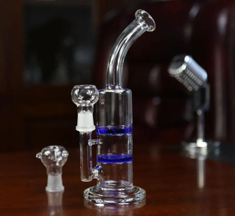 Bulk Order 23cm Glass Bongs With Honeycomb Turbine And Free Dome Nail ...