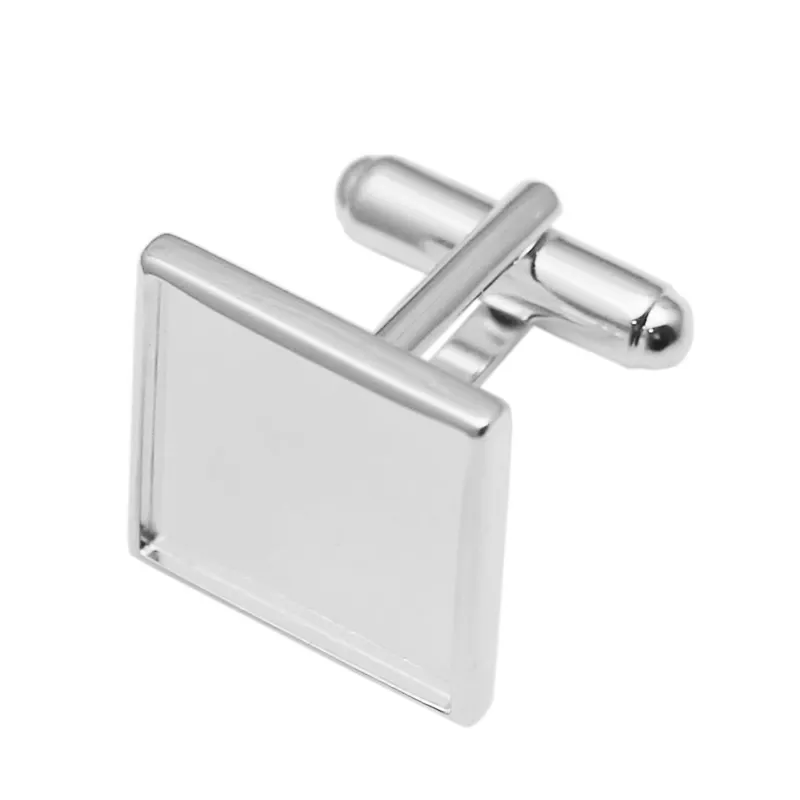 925 Sterling Silver Square Rectangle Cufflinks Blanks For DIY Mens Cuffs Beadsnice Groomsmen ...