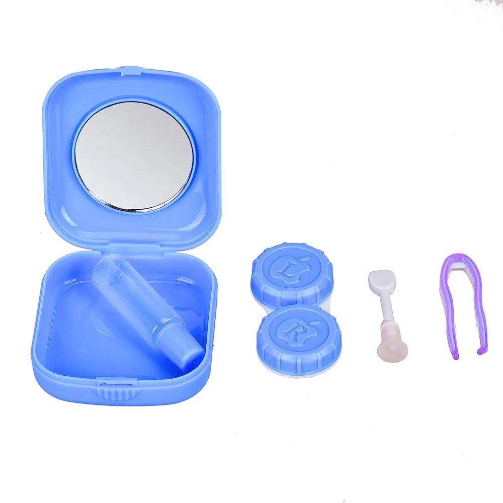 Portable Mini Contact Contact Lens Case Leather With Mirror Ideal For ...