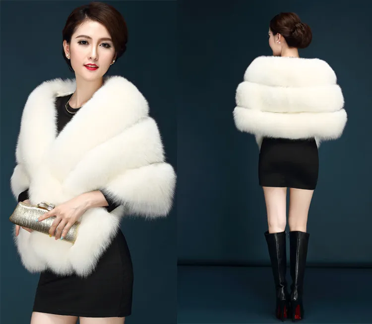 DHgate.com:Elegant Faux Fur Shawl Capes for Brides - Perfect Wedding ...