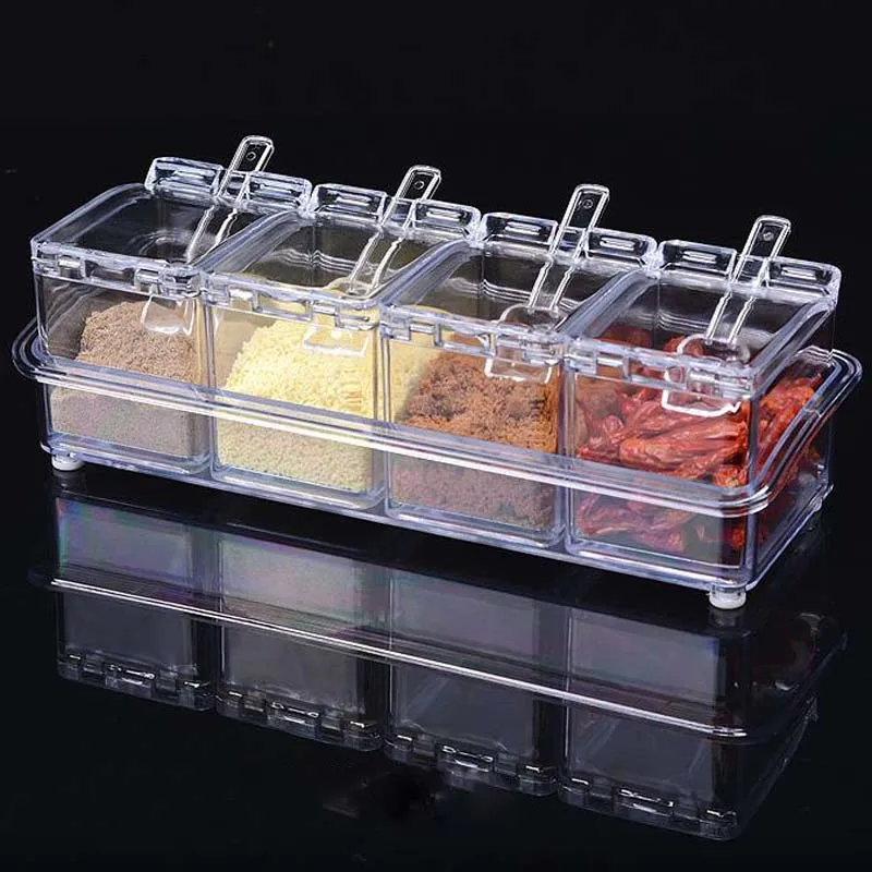 Clear Acrylic Price Seasoning Box With Cover And Spoon Ideal For Spice ...