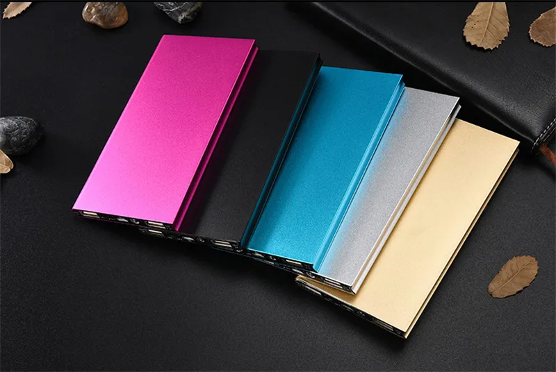 20000mAh Metal Slim Power Bank Notebook With 2 USB Ports Portable ...