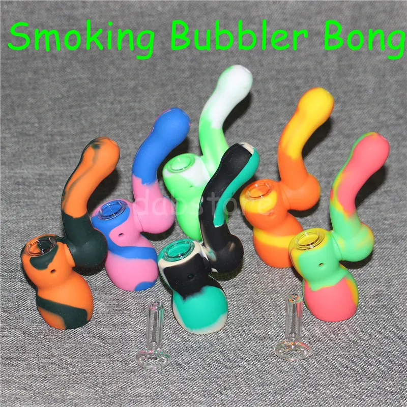 Wholesale Smokers Sherlock Bubbler Bong Silicone Hand Bongs With ...