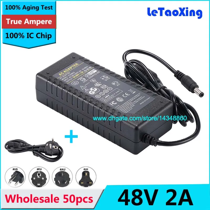DHgate.com:Upgraded 50 Pack 48V 2A 96W AC/DC Power Adapter Power Supply ...