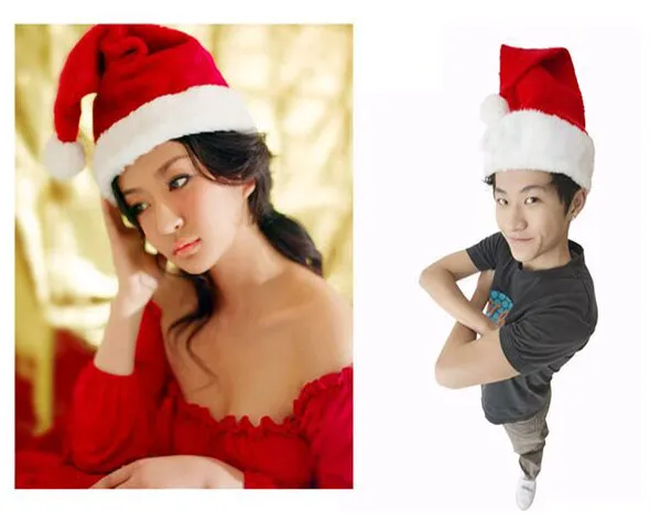 DHgate.com:Red Plush Christmas Party Hat, Velvet Santa Cap for Adult ...