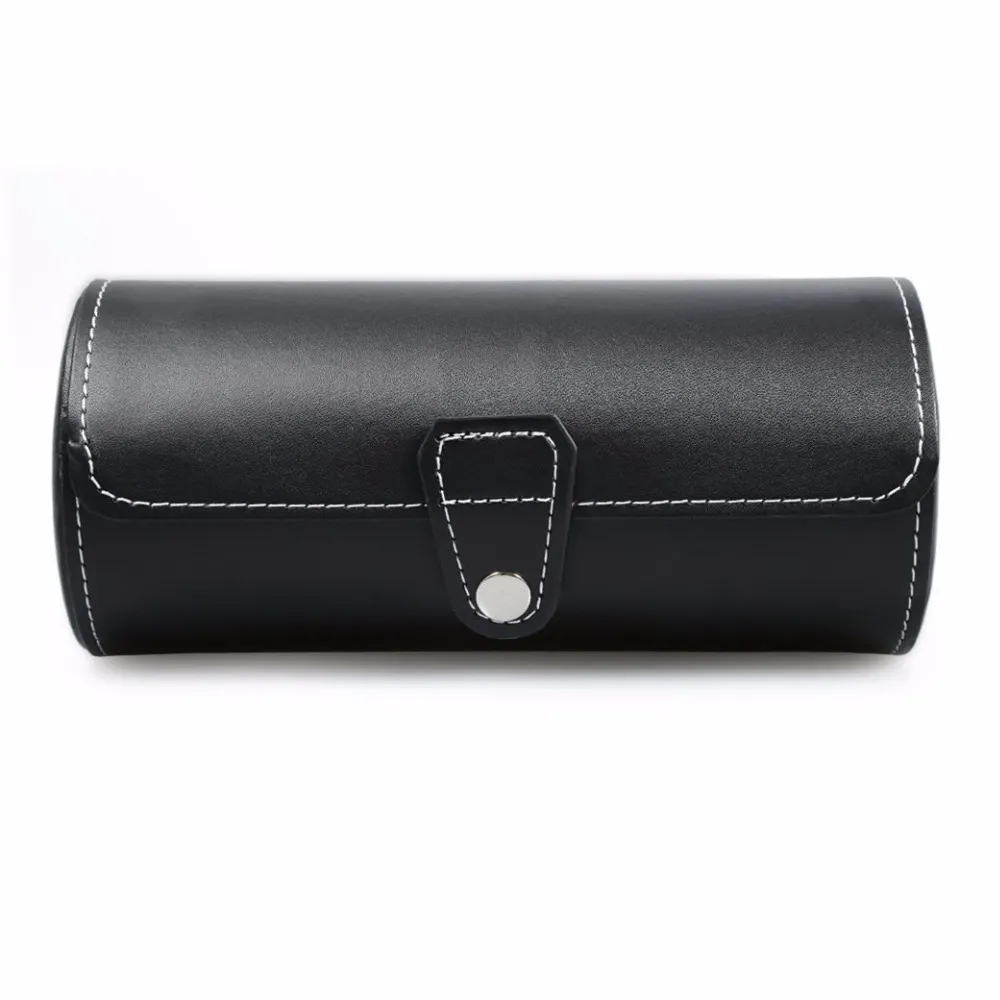 DHgate.com:Practical Black Leather Watch Case Organizer | Clamshell ...