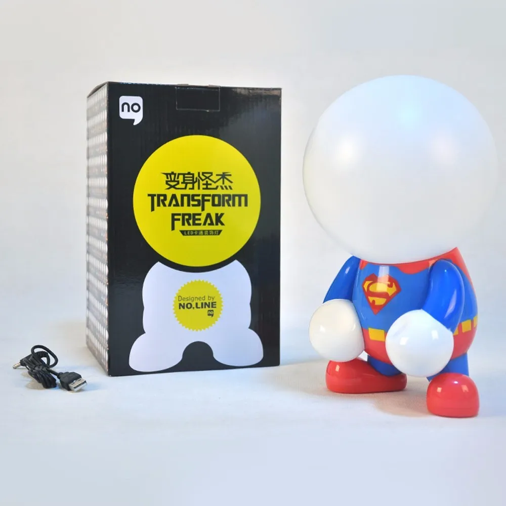Batman Superman Night Light For Kids LED Color Changing Desk Table Lamp ...