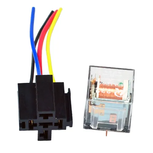 Car Relay 12V 80A SPST Relay 4 Pin + Socket 4 Prong Wire Transparent ...
